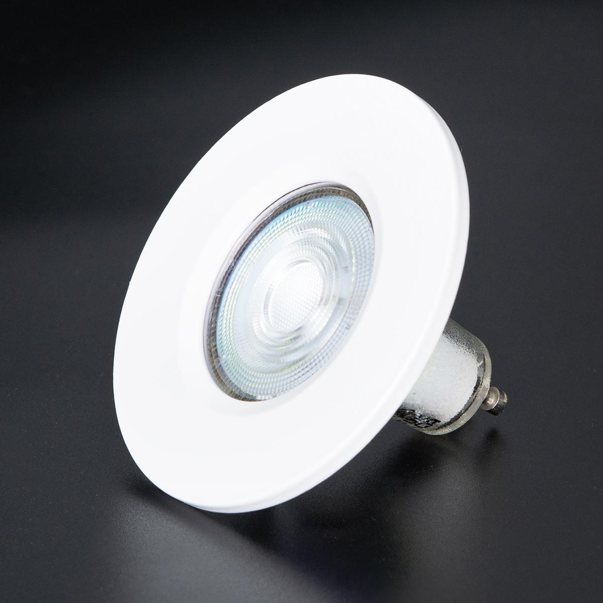 GU10 Fixed Bezels | WHITE GU10 DOWNLIGHT BEZEL | ES Lighting
