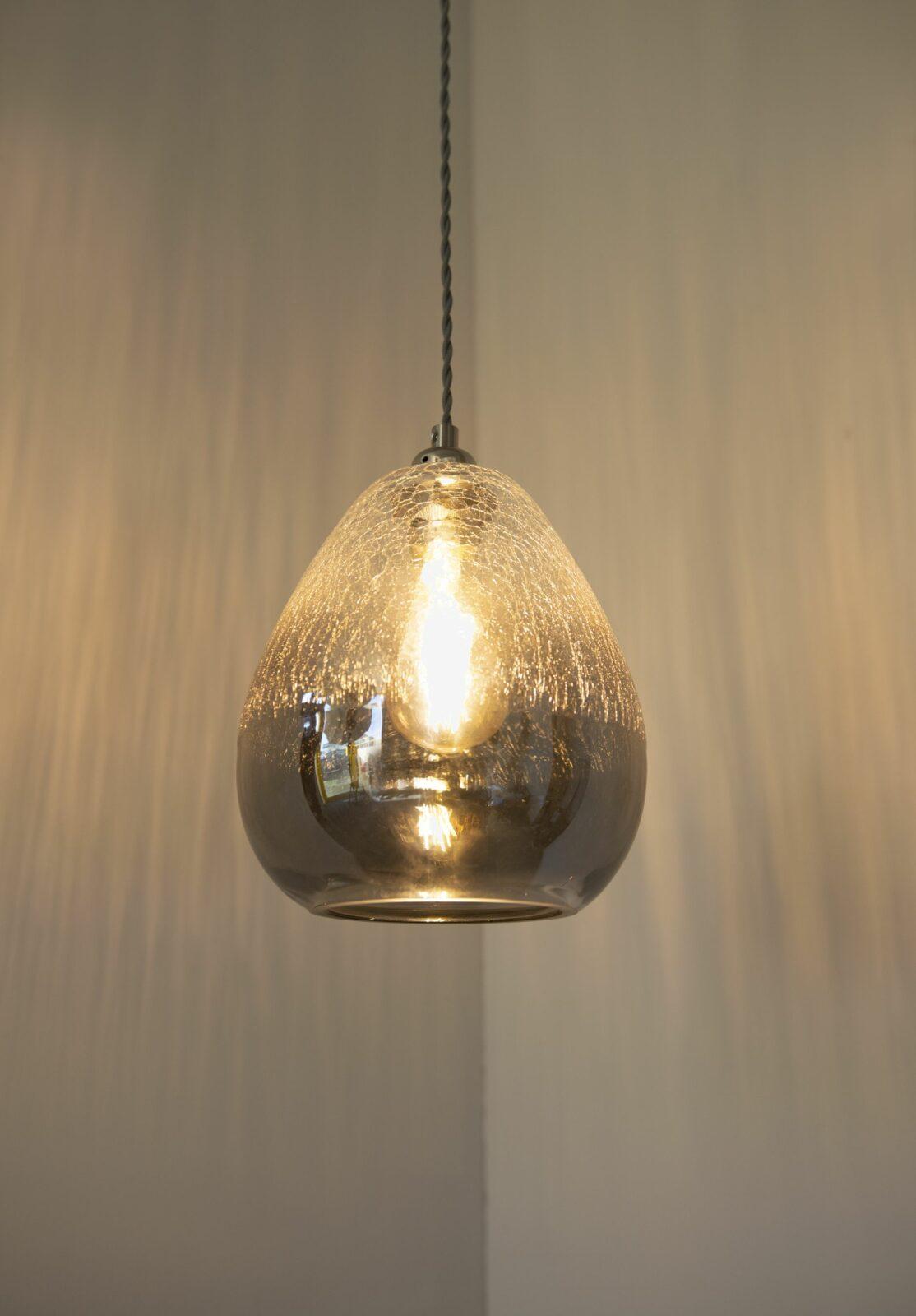 Decorative Lighting | Crackled Glass Tear Drop Lamp Shade | ES Lighting
