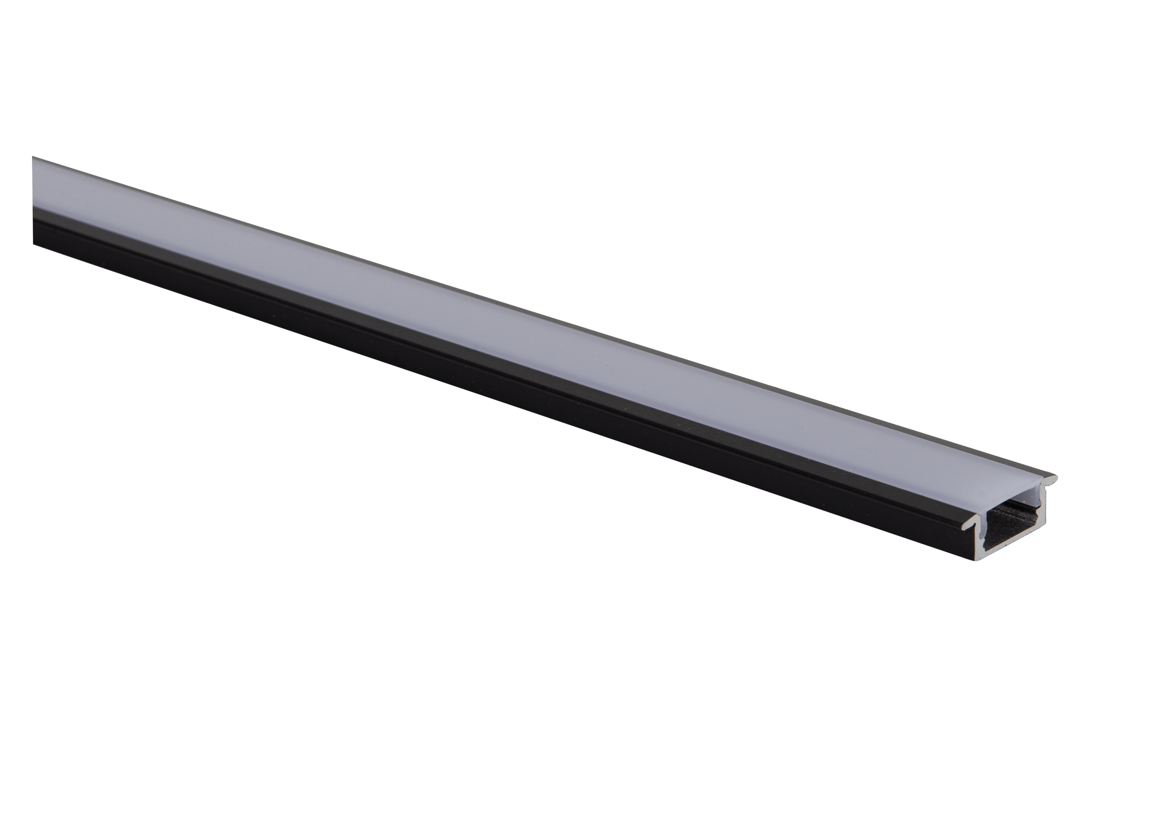 LED Strip Accessories | BLACK SLIM RECESSED PROFILE BAR WITH OPAL ...