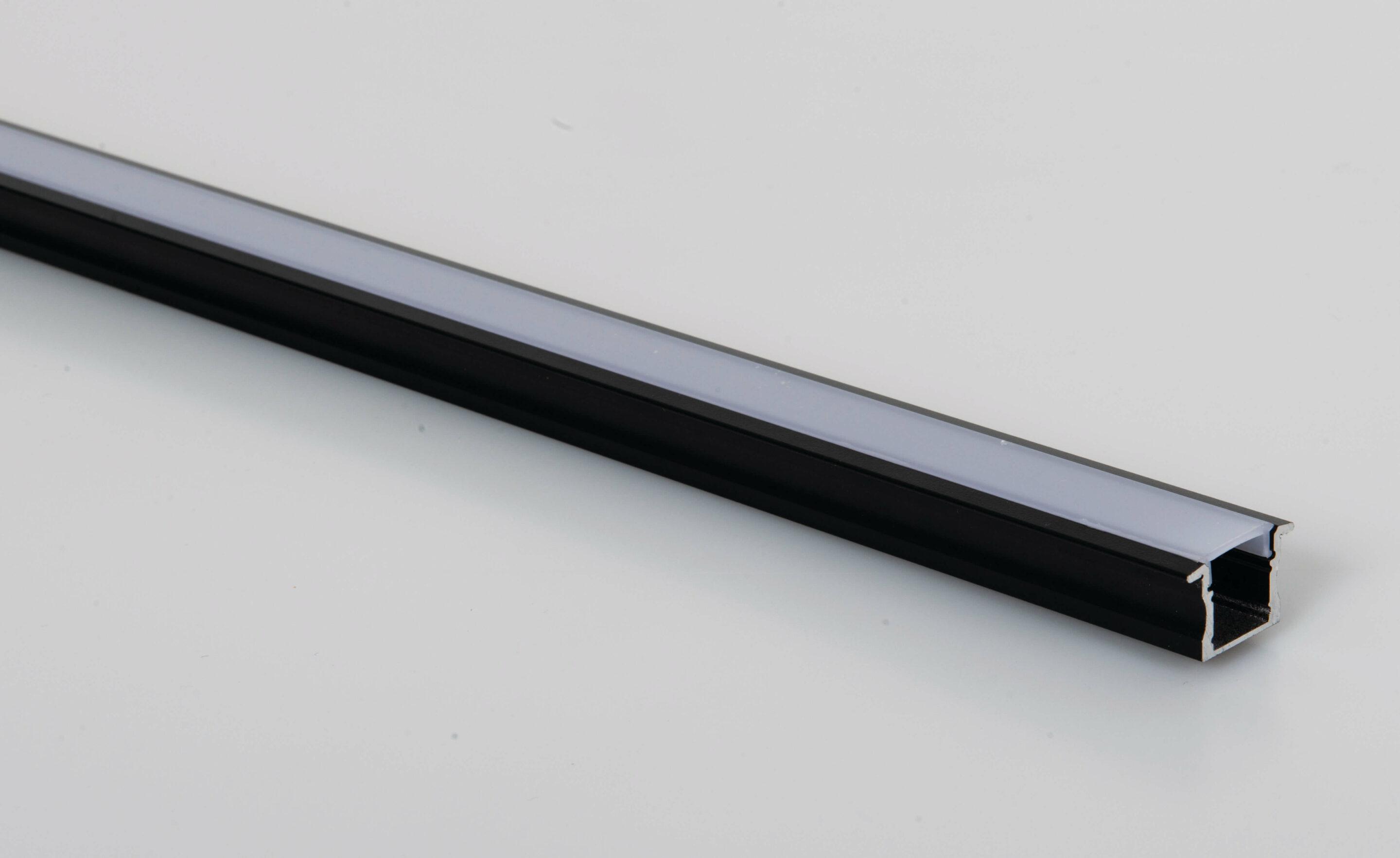 LED Strip Accessories | BLACK DEEP RECESSED PROFILE BAR WITH OPAL ...