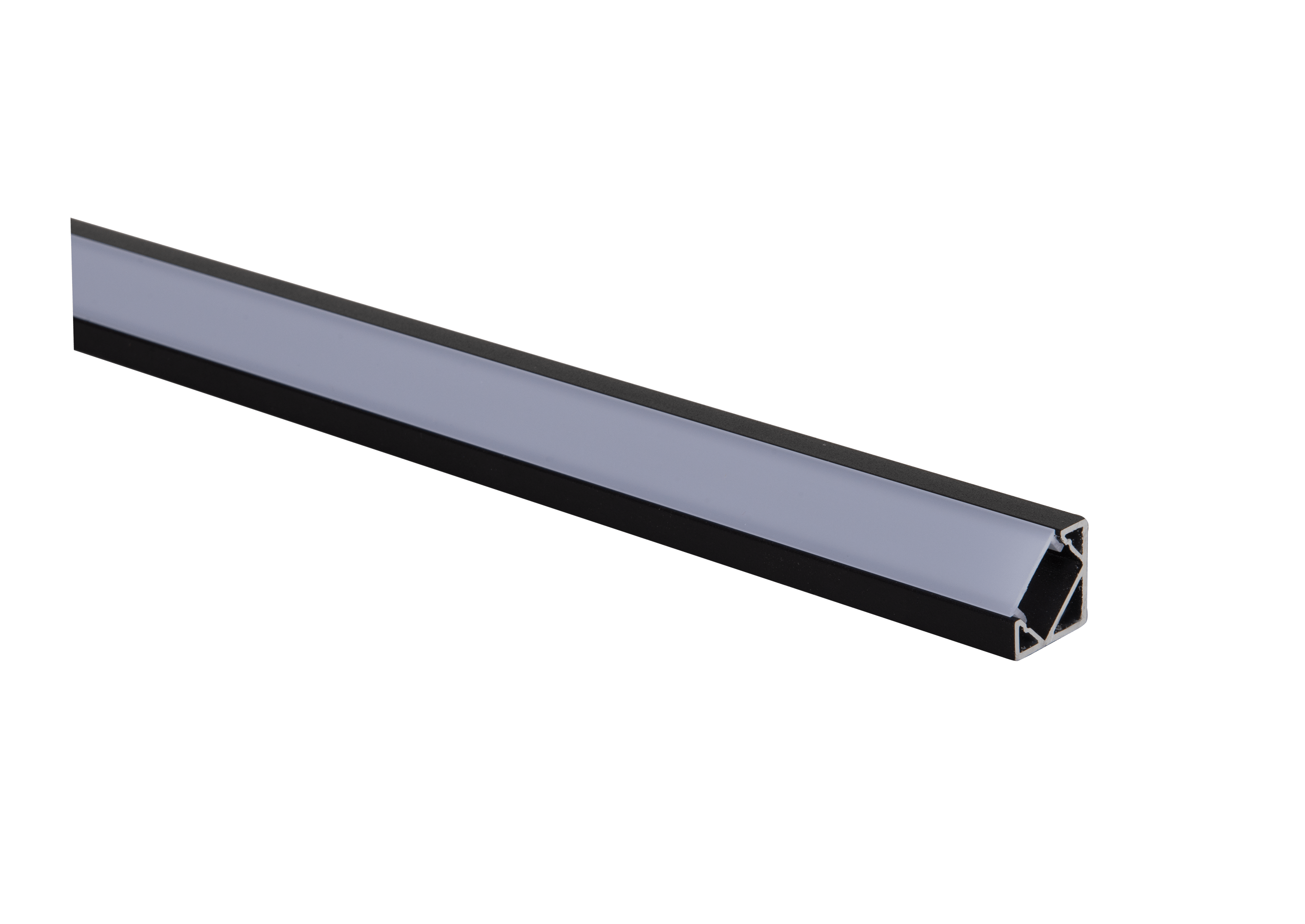 LED Strip Accessories | BLACK ANGLED PROFILE BAR WITH OPAL DIFFUSER ...