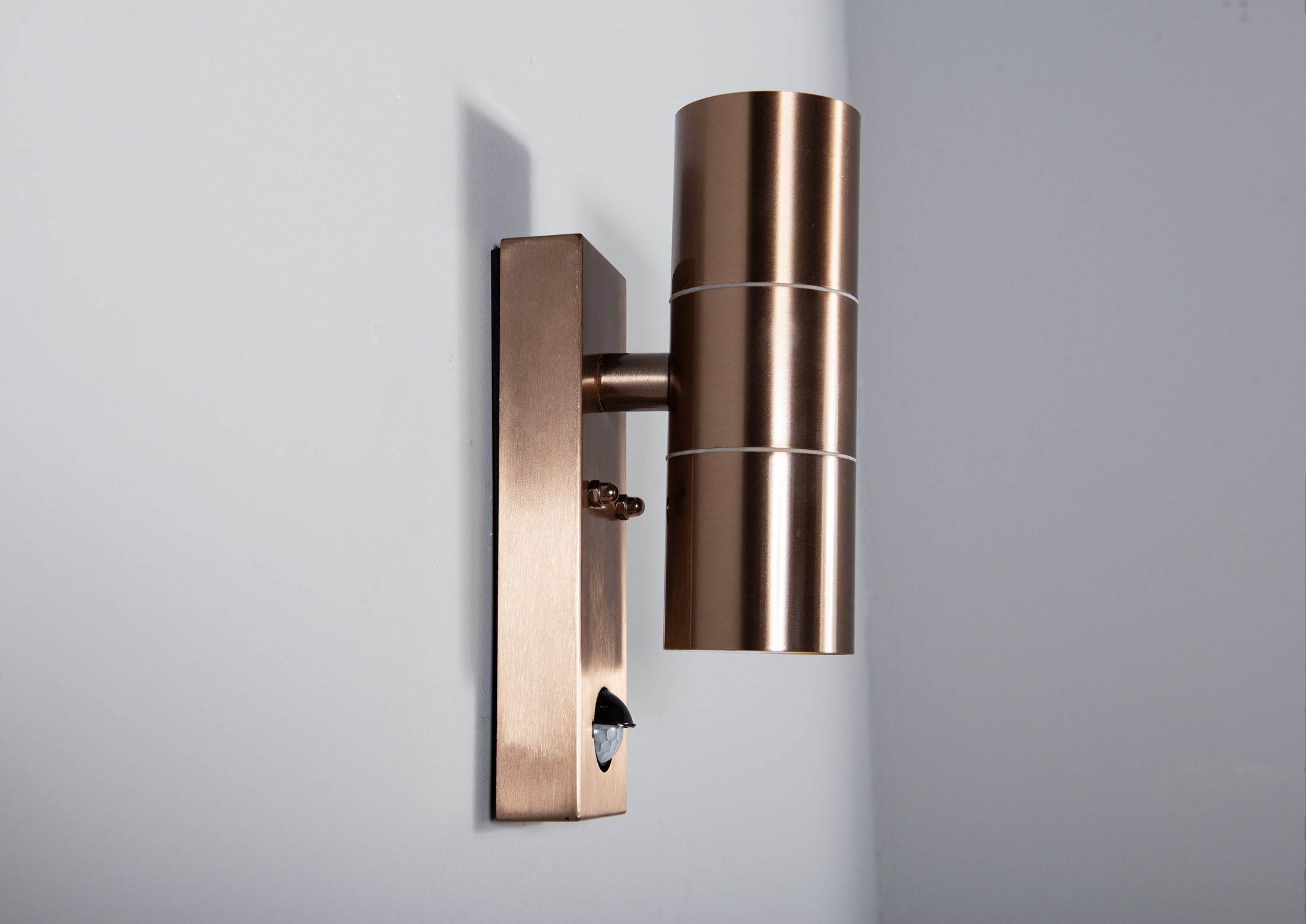 Outdoor Wall Lighting | Copper GU10 Up and Down PIR Wall Light | ES ...
