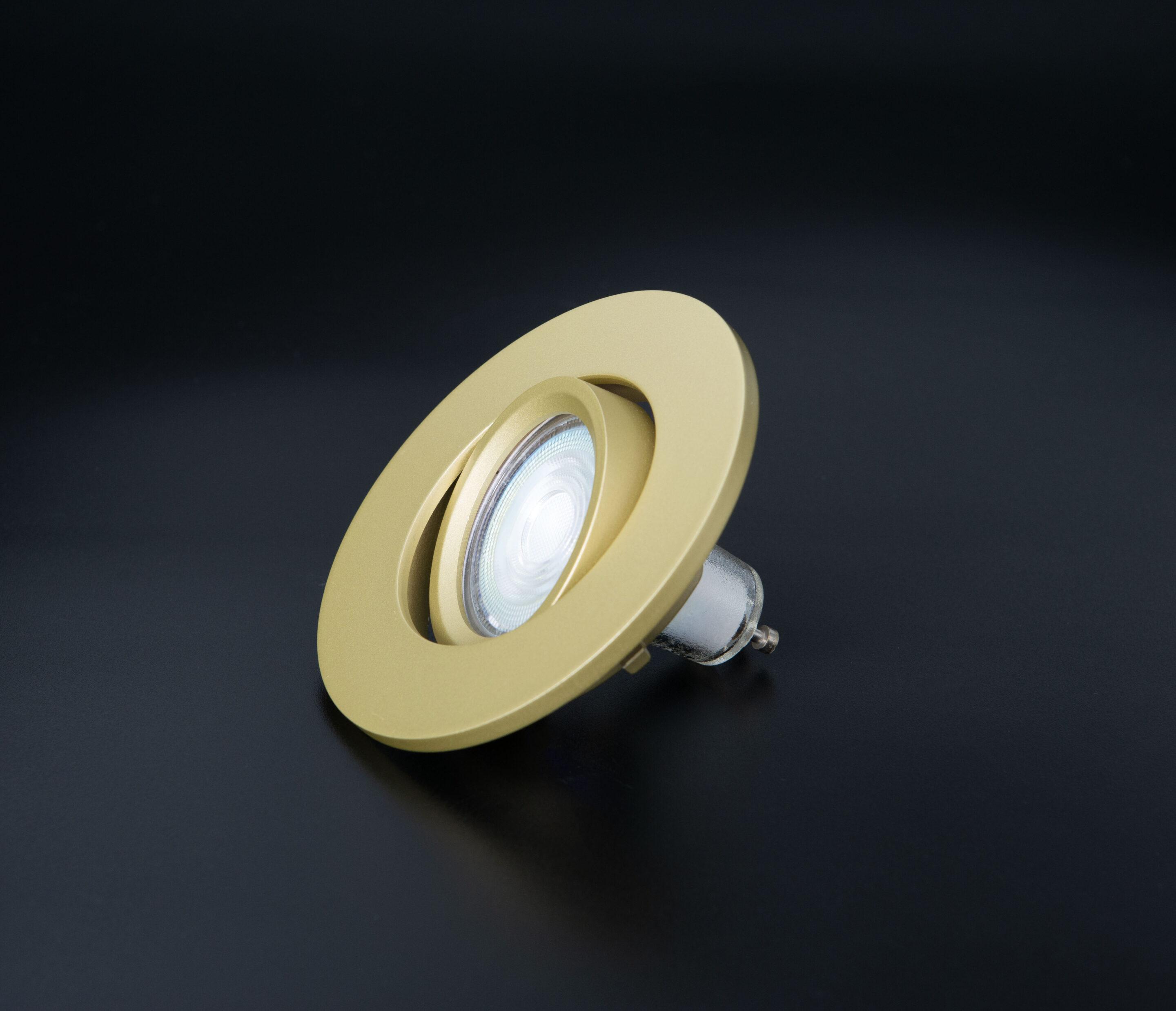 GU10 Tiltable Bezels | SATIN BRASS GU10 IP20 TILT BEZEL | ES Lighting